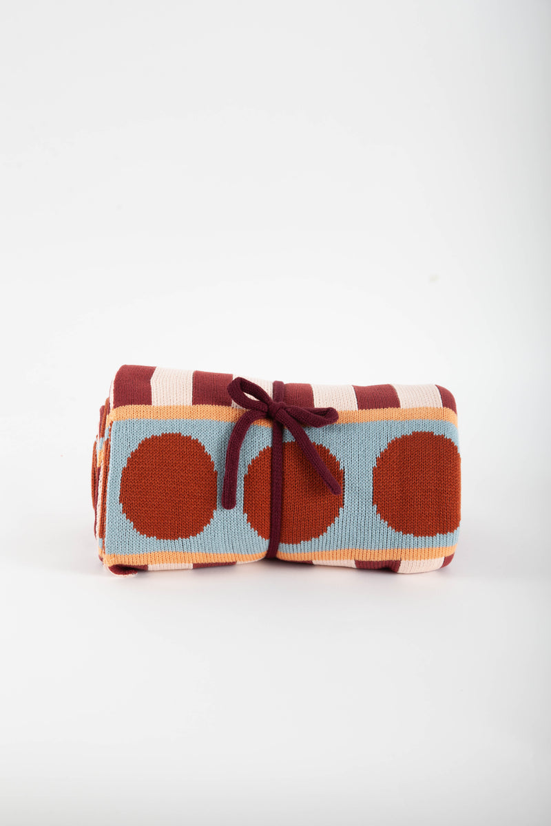 Stripe Dot Throw - Ruby – Gravel & Gold
