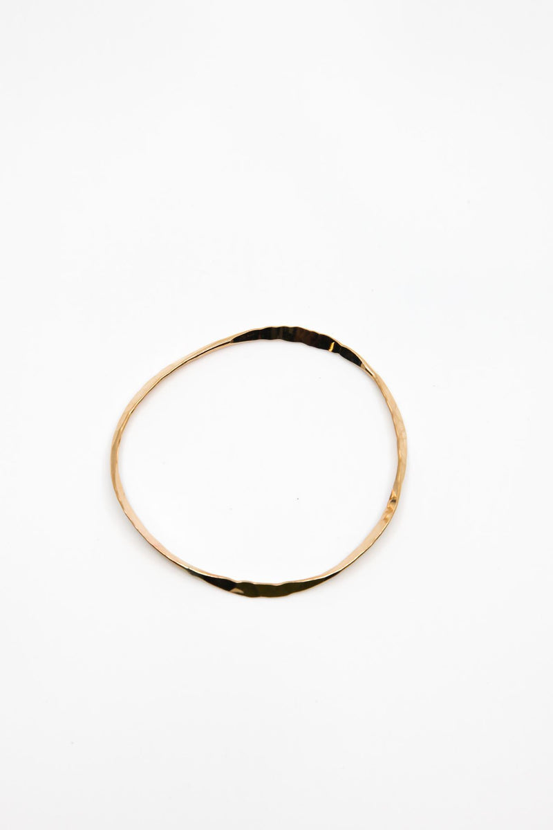 Hammered Gold Bangle by Point Reyes Jeweler | Gravel & Gold